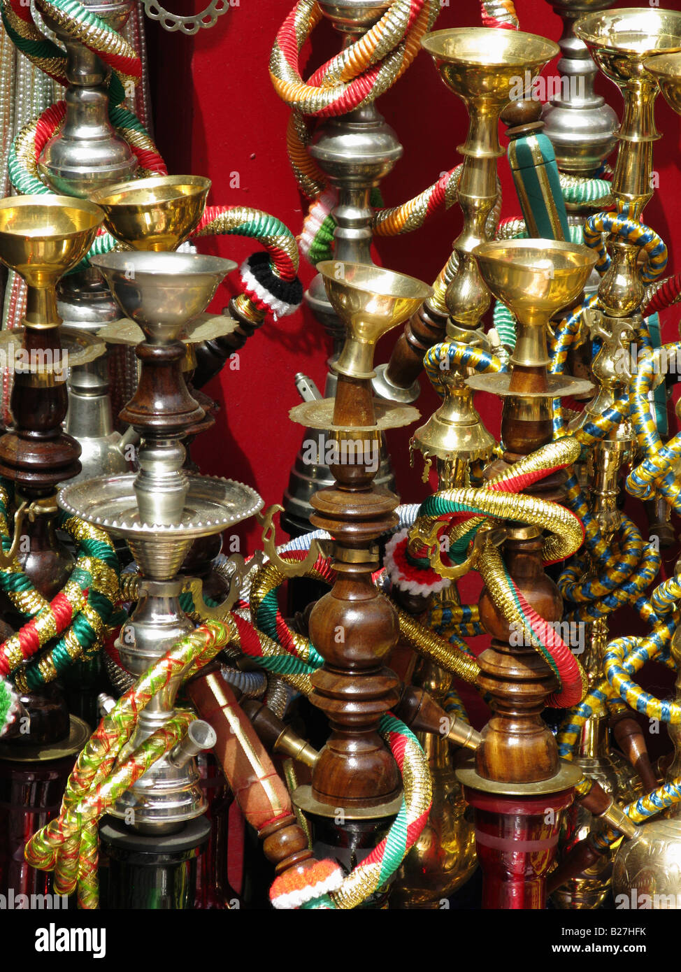 Sheesha Pipes at London's Camden Lock Market Stock Photo - Alamy
