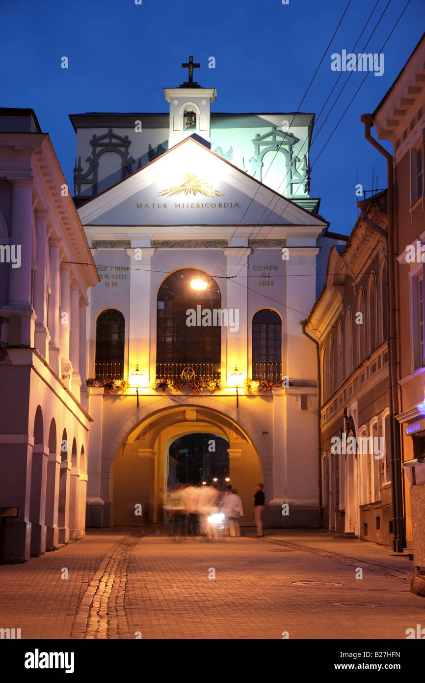 LTU Lithuania Capital Vilnius Gates of Dawn chapel with golden icon of ...