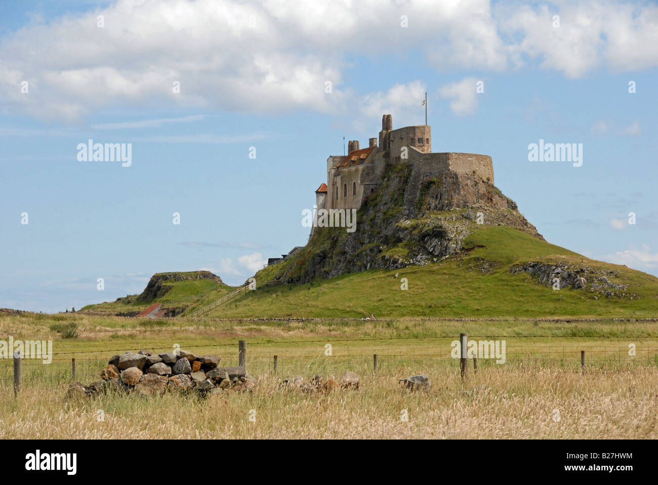 Holy Island Castle Stock Photo - Alamy