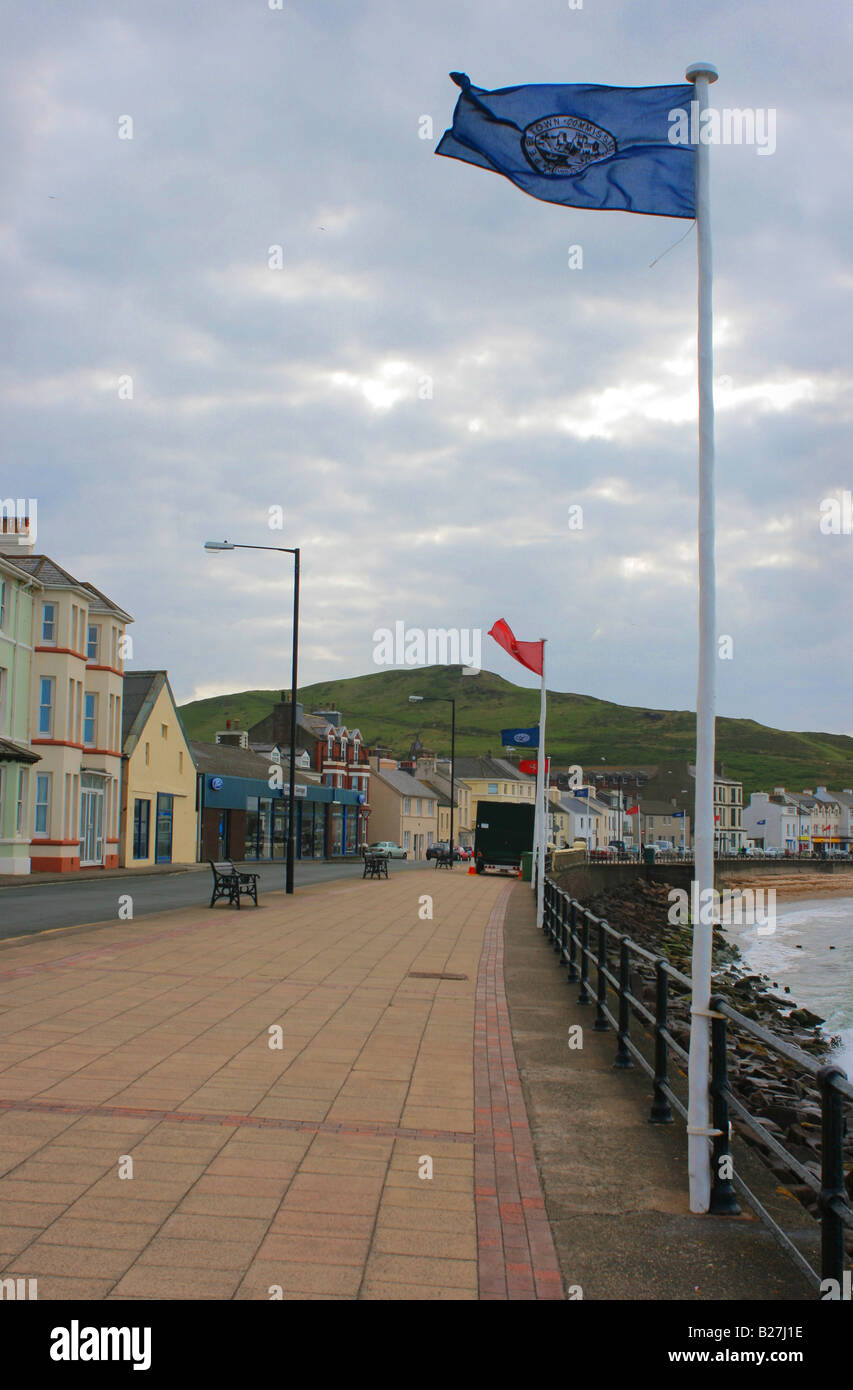 Manx flag on the promenade in Peel, Isle of Man Stock Photo - Alamy