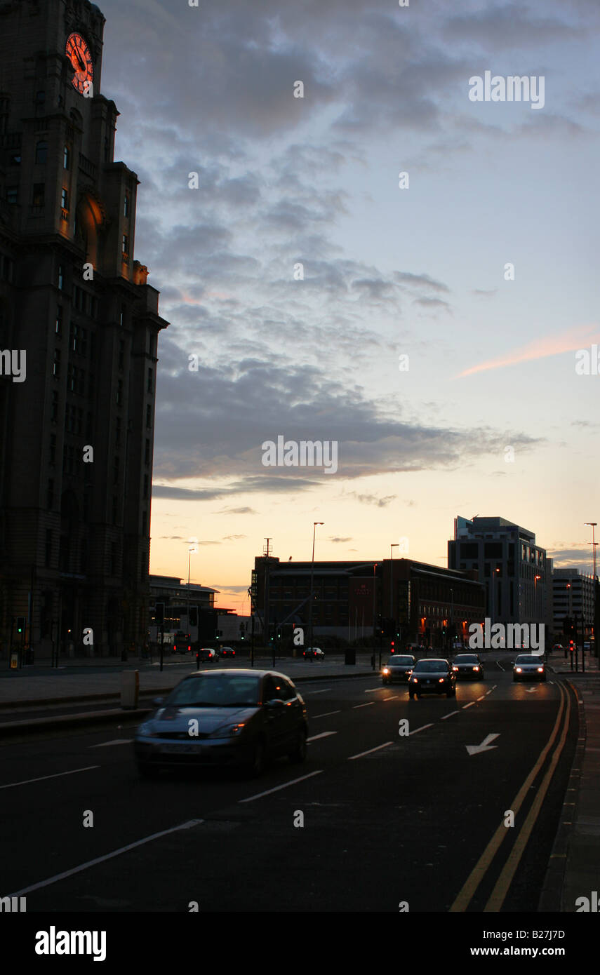 Liverpool street scene at dusk Stock Photo - Alamy