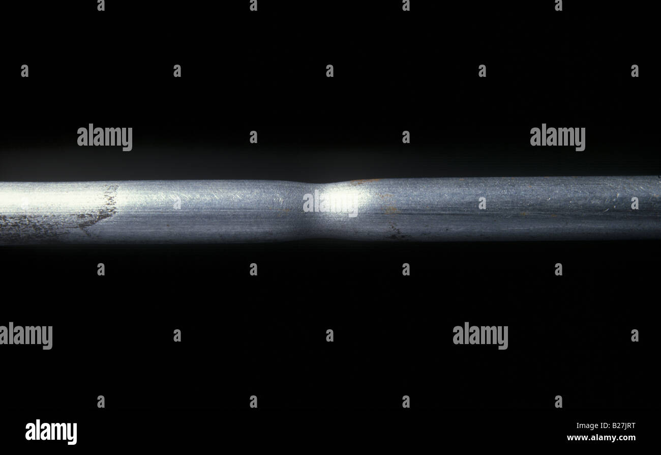 an aluminium rod necking while under stress Stock Photo - Alamy
