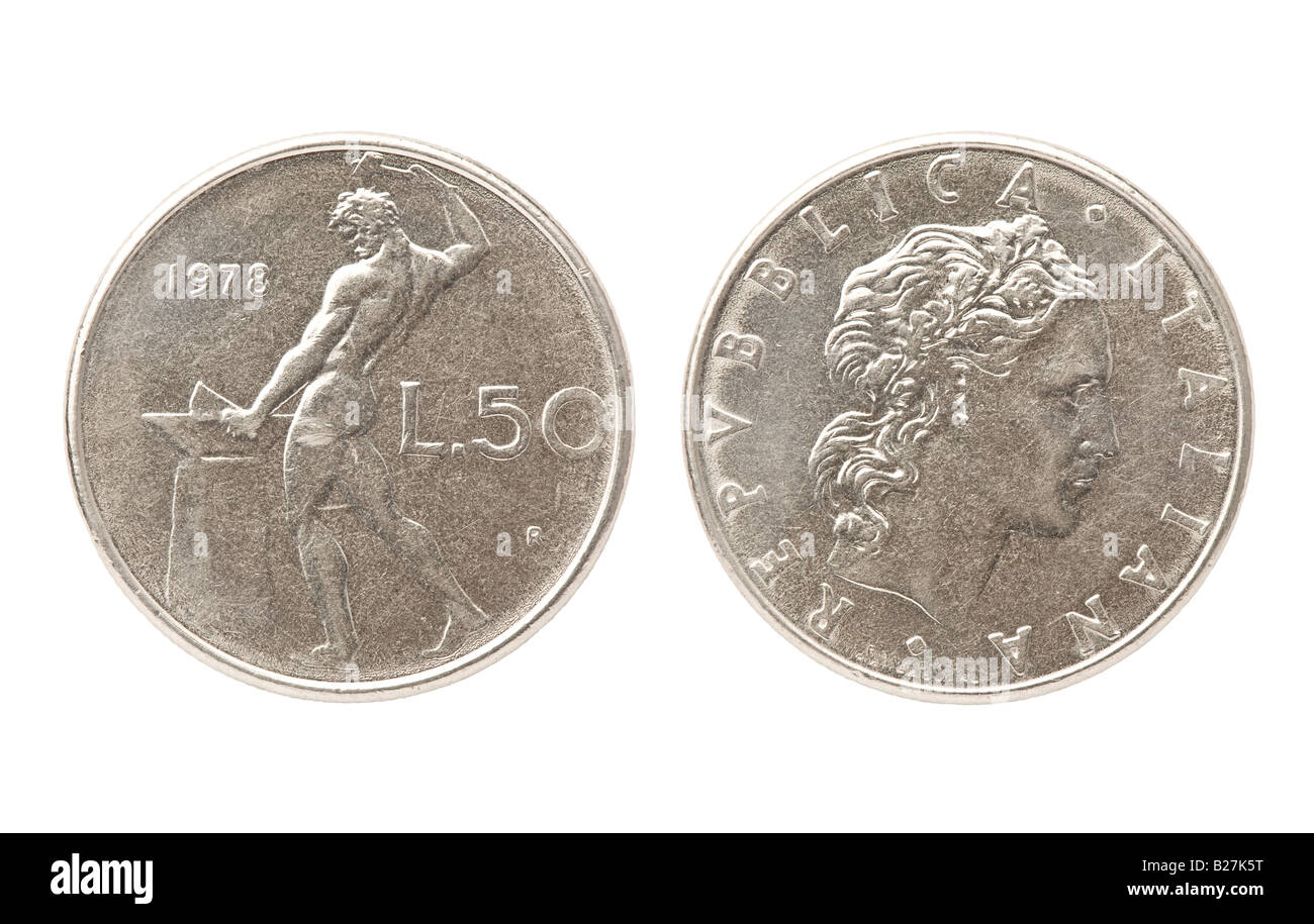 Italian 50 Lira coin (1978 Stock Photo - Alamy