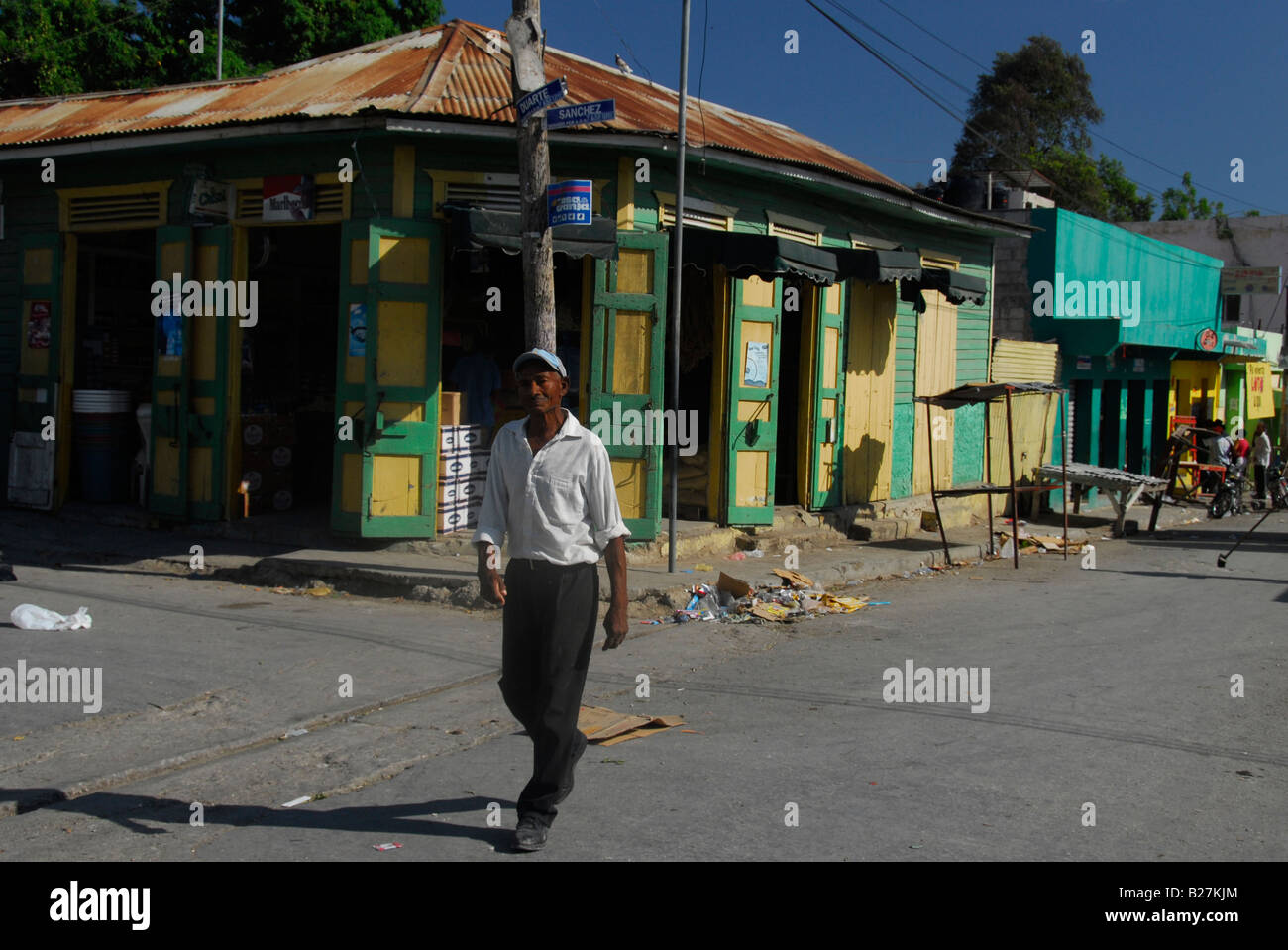 Passer by on street of Neiba, Dominican Republic Stock Photo - Alamy