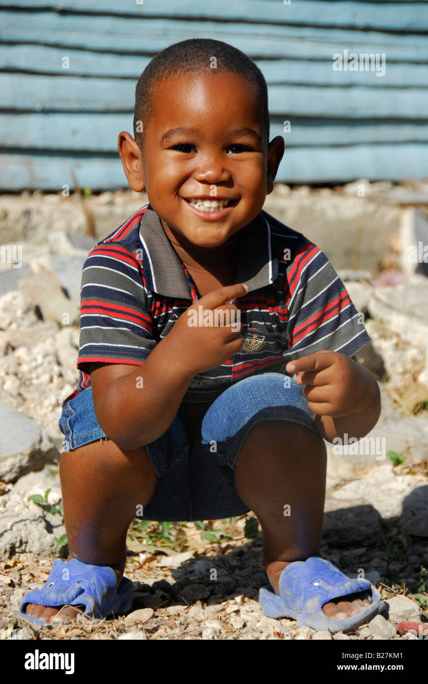 Playful young boy in Neiba, Dominican Republic Stock Photo - Alamy