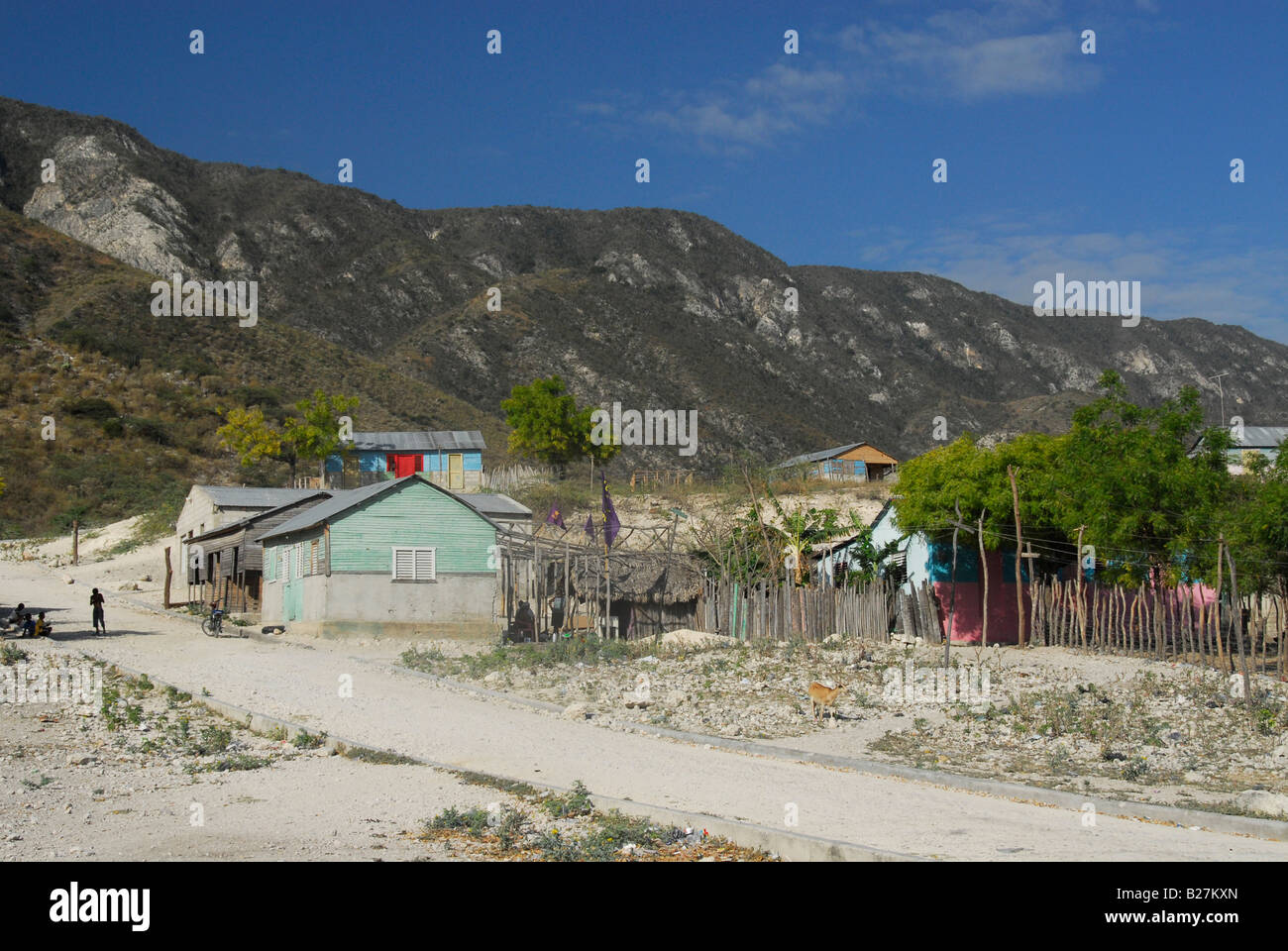 Poor village on the south shore of the Enriquillo Lake, Dominican ...