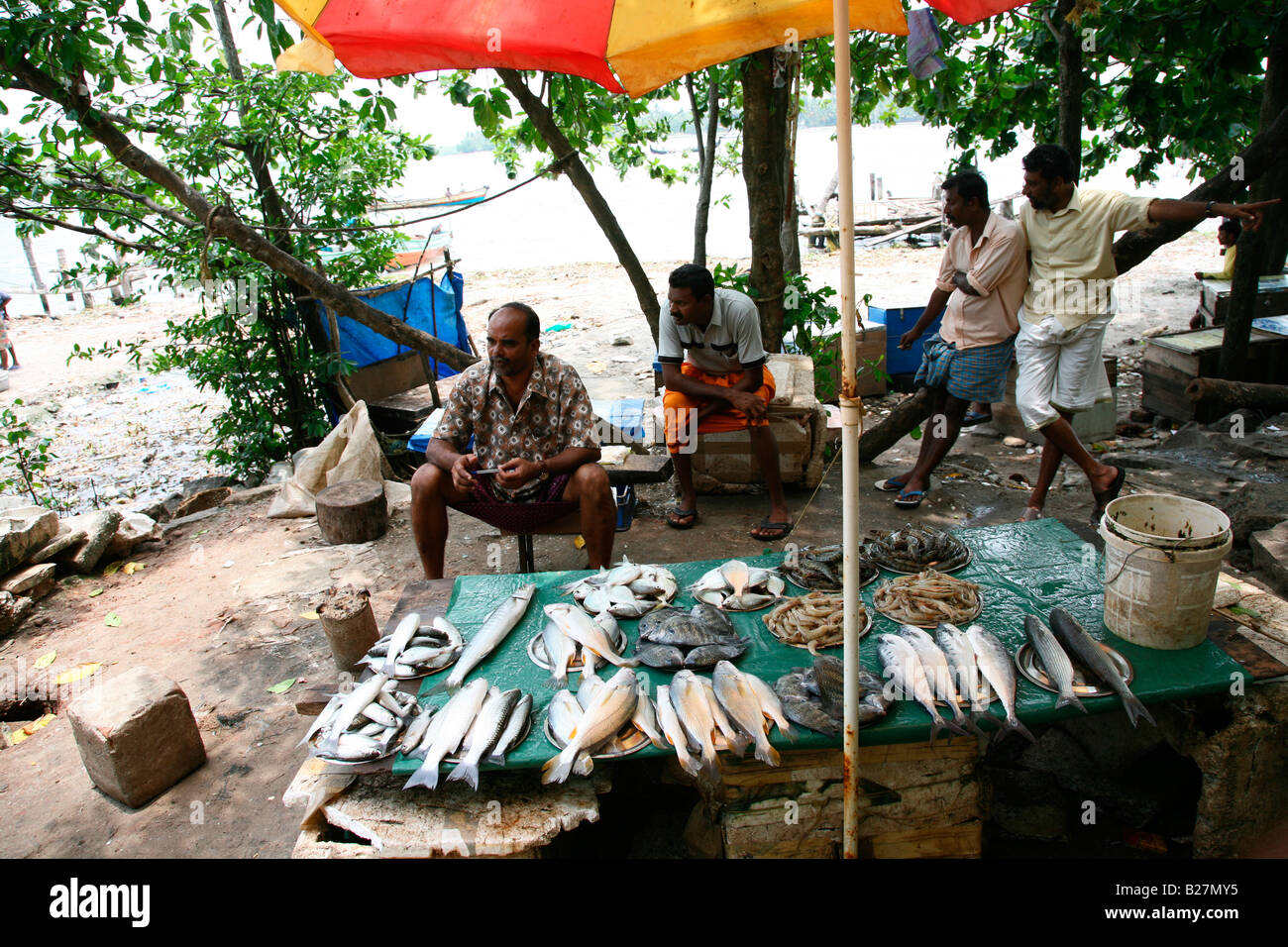 Fish stall in fort kochi,Kerala,India Stock Photo - Alamy