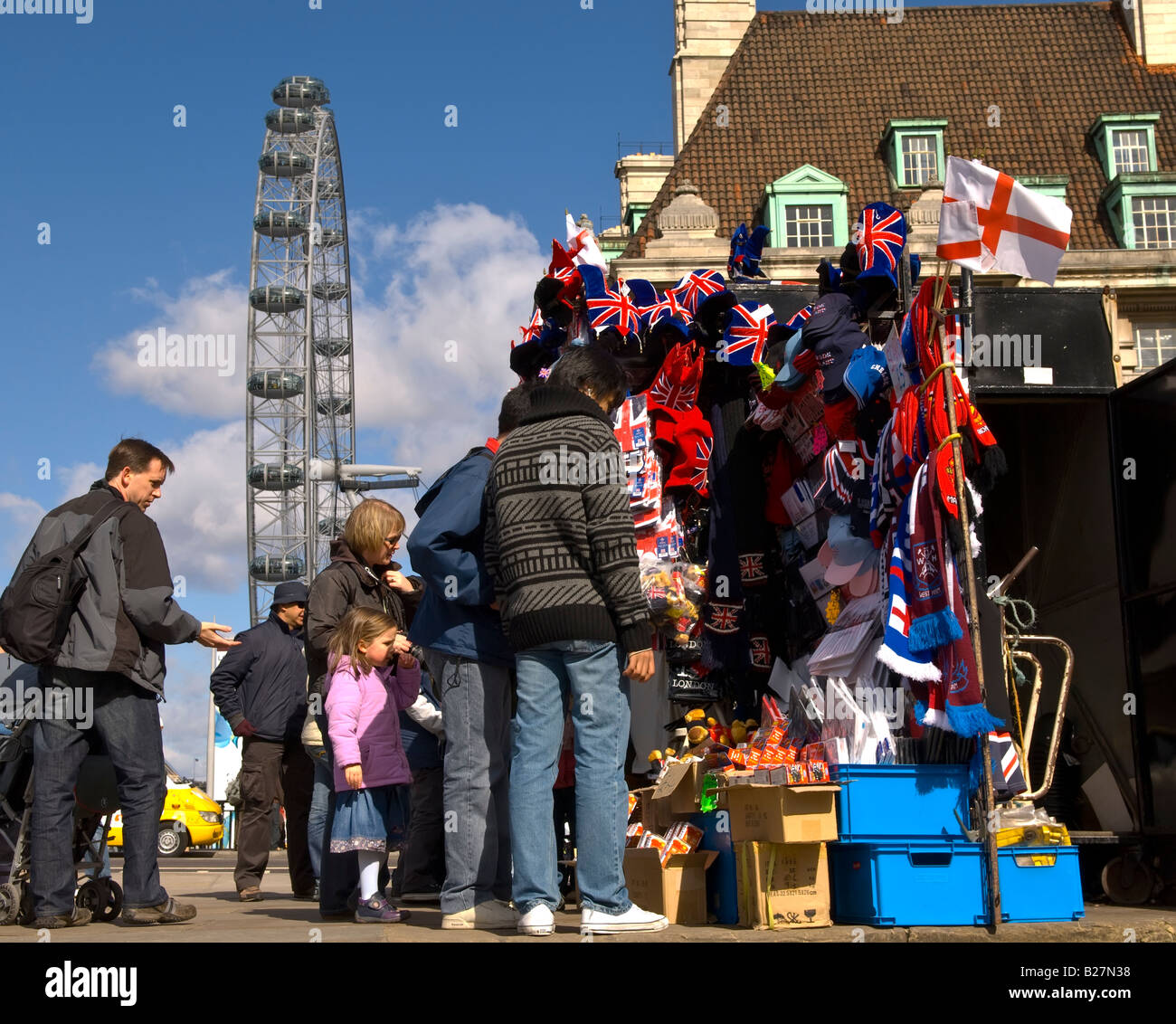 Street booth with London and UK memorabilia on display close to London ...