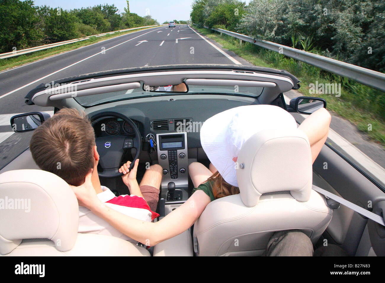 car Volvo C70 cabrio, convertible, driving on the road Stock Photo - Alamy