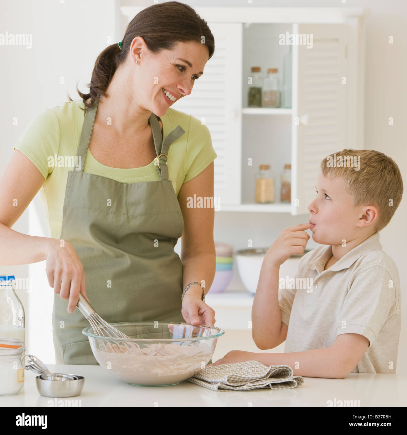 Boy making batter hi-res stock photography and images - Alamy