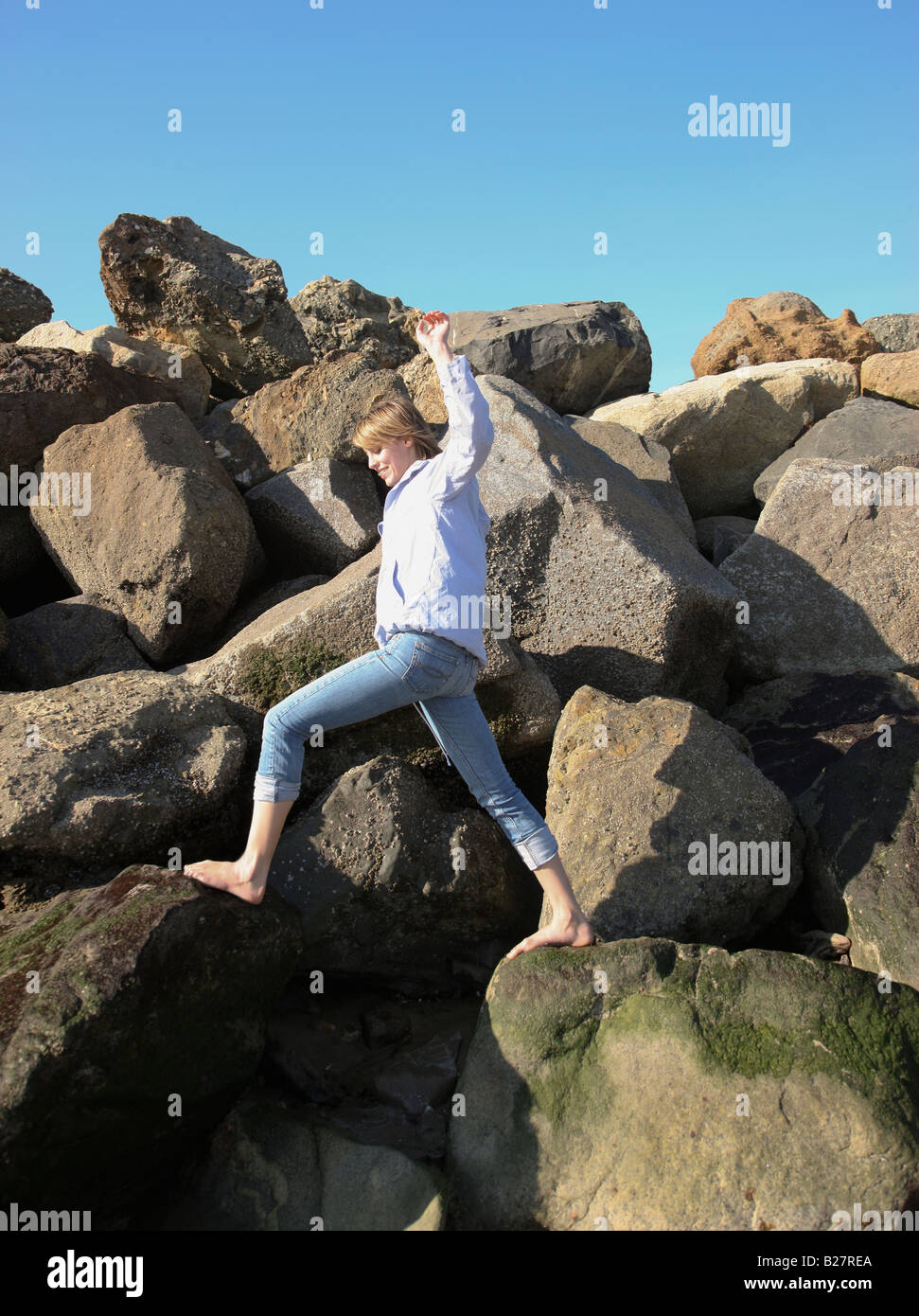 Climbing the rocks hi-res stock photography and images - Alamy