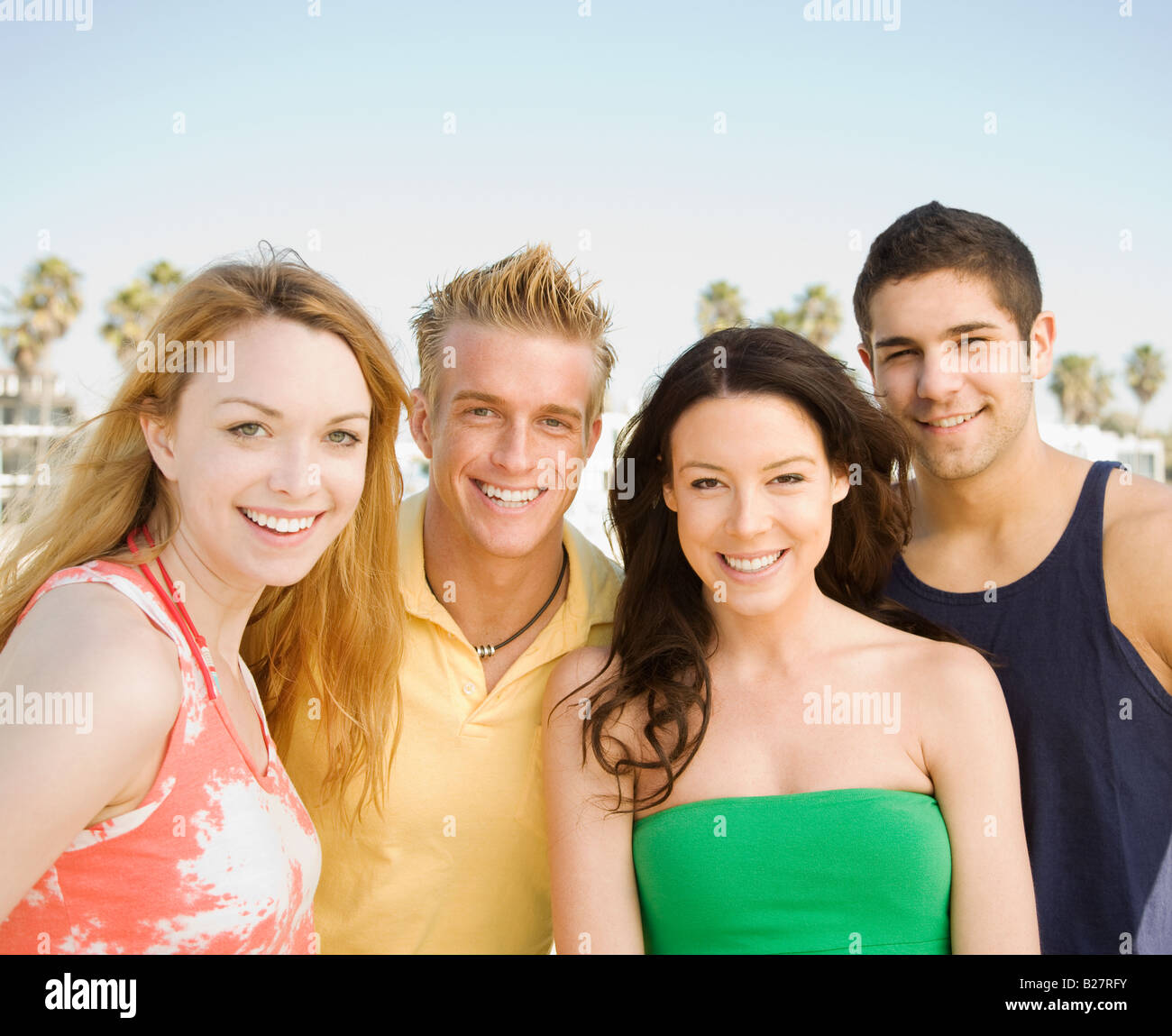 Portrait of two couples outdoors Stock Photo - Alamy