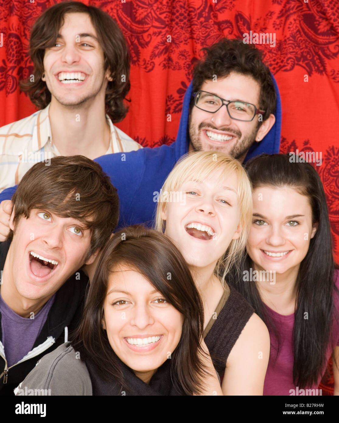 Group of friends acting silly Stock Photo - Alamy