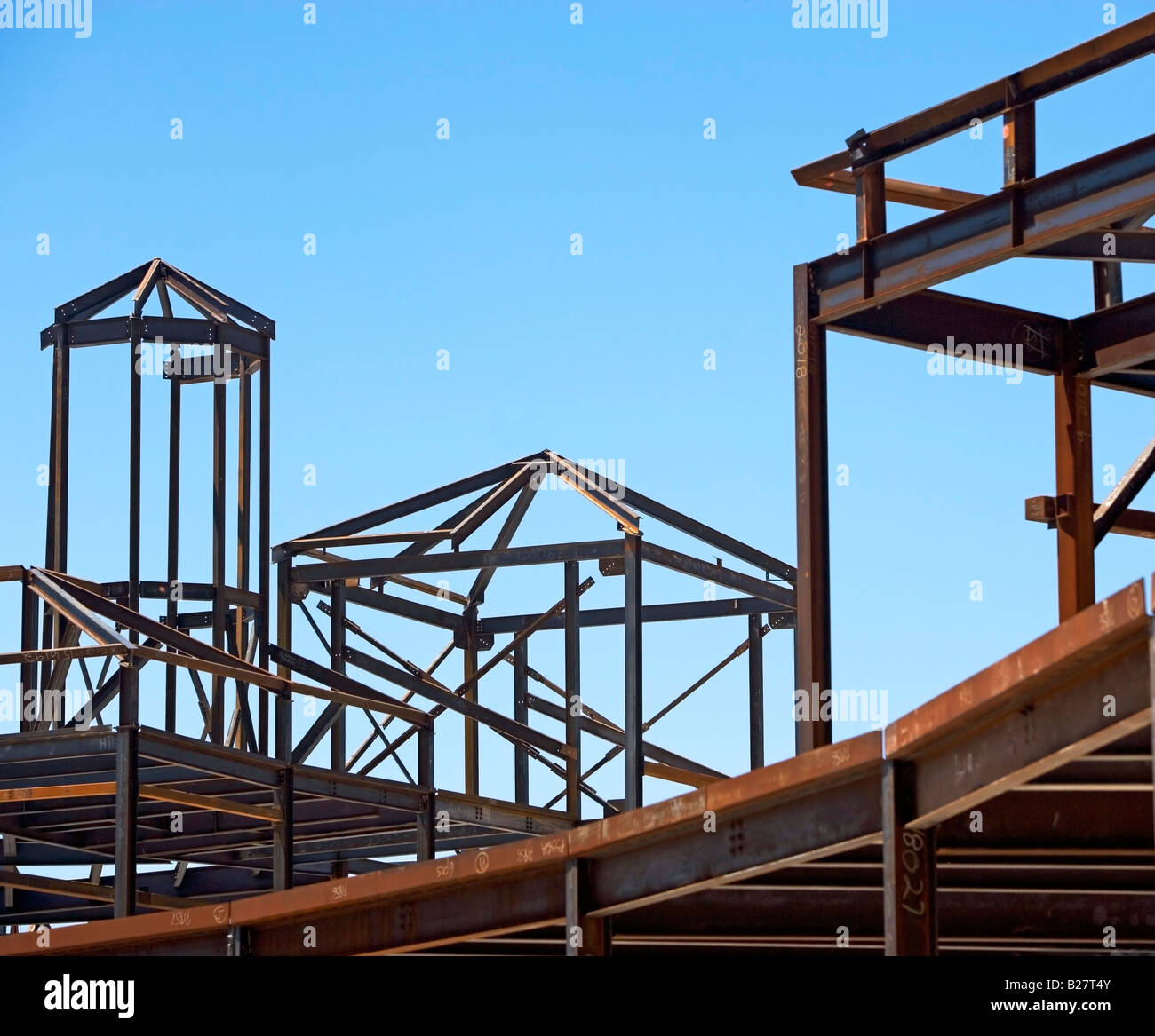 Steel beam frames at construction site Stock Photo - Alamy