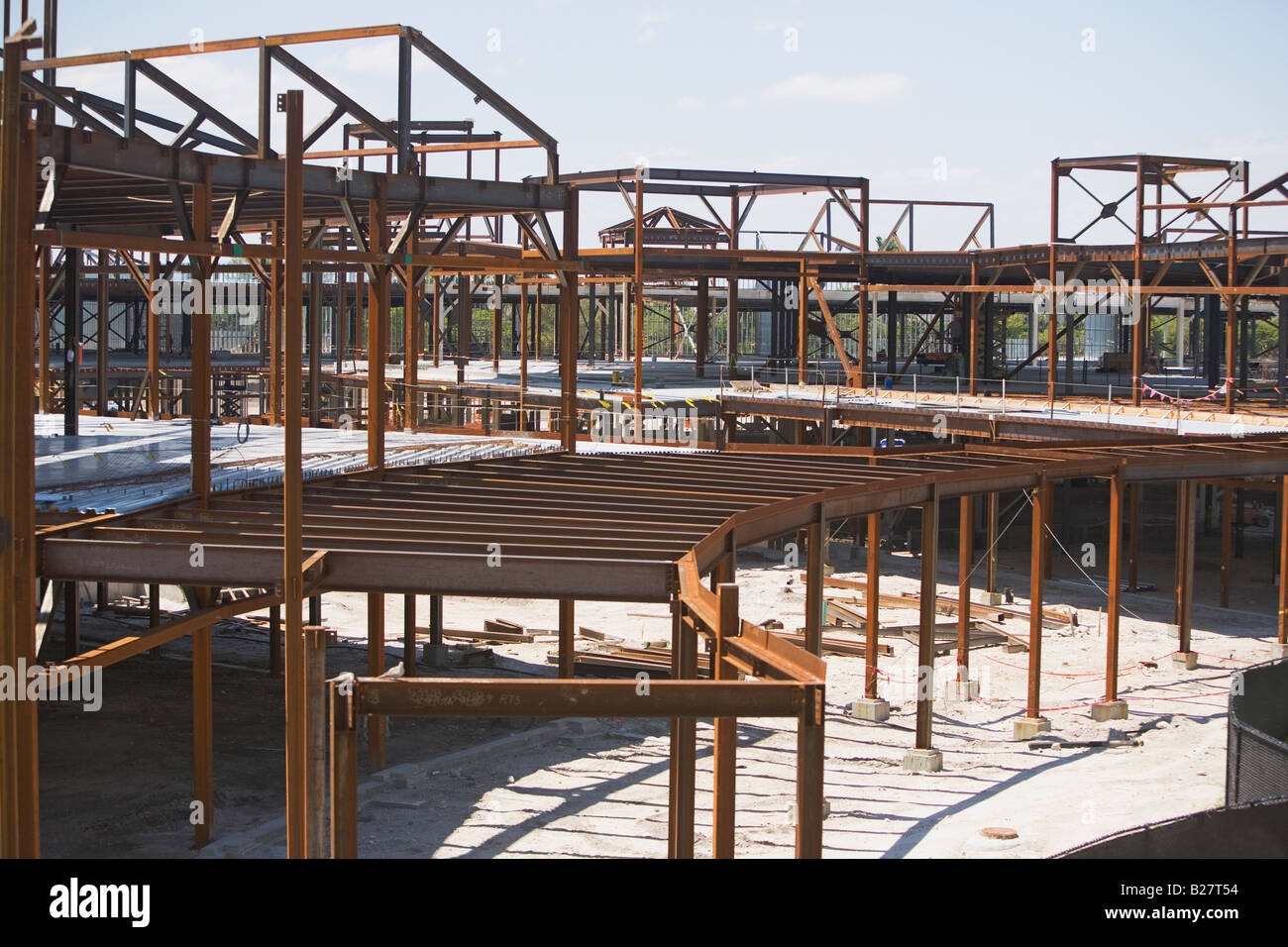 Steel beam frames at construction site Stock Photo - Alamy