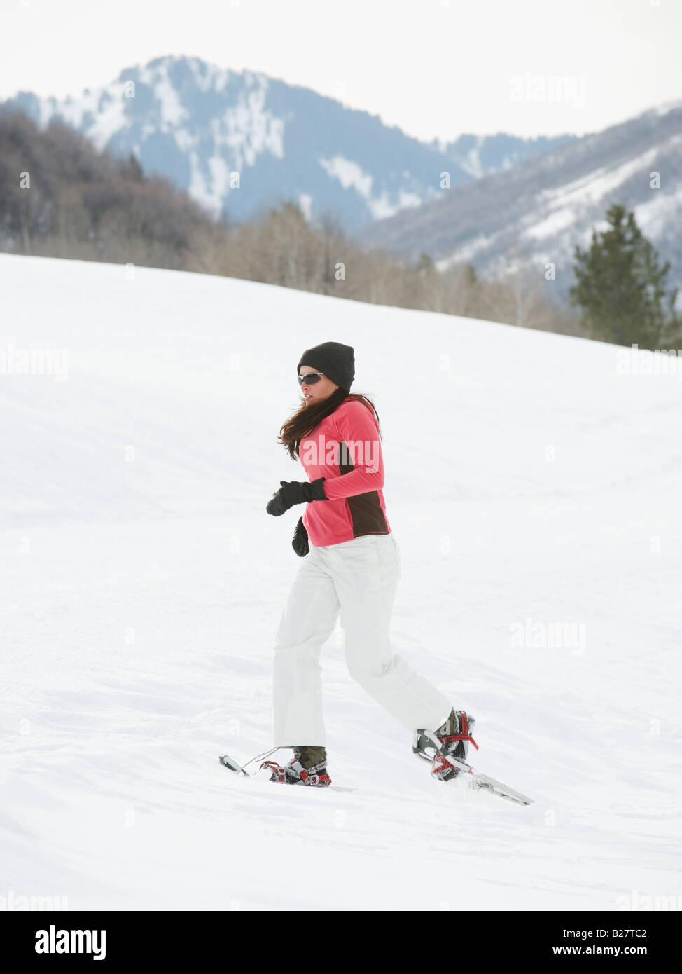 Snow shoeing woman hi-res stock photography and images - Alamy