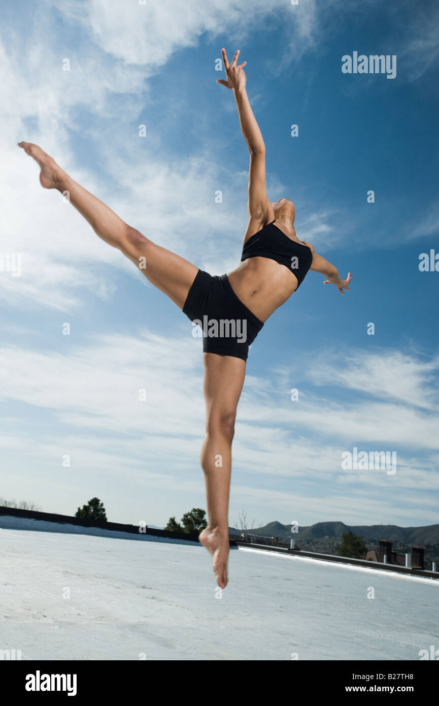 African female ballet dancer jumping Stock Photo - Alamy