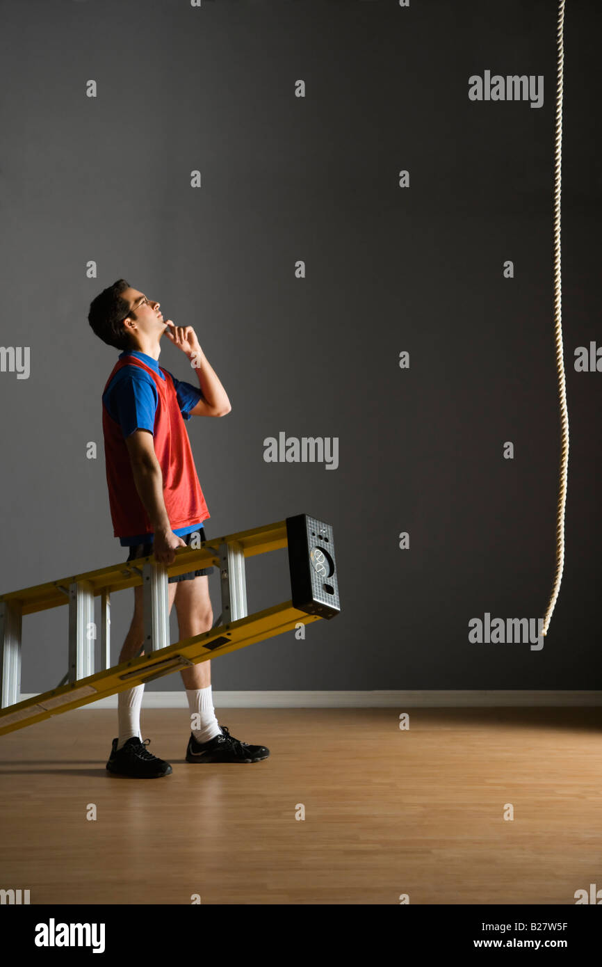 Looking up rope ladder climb hi-res stock photography and images - Alamy
