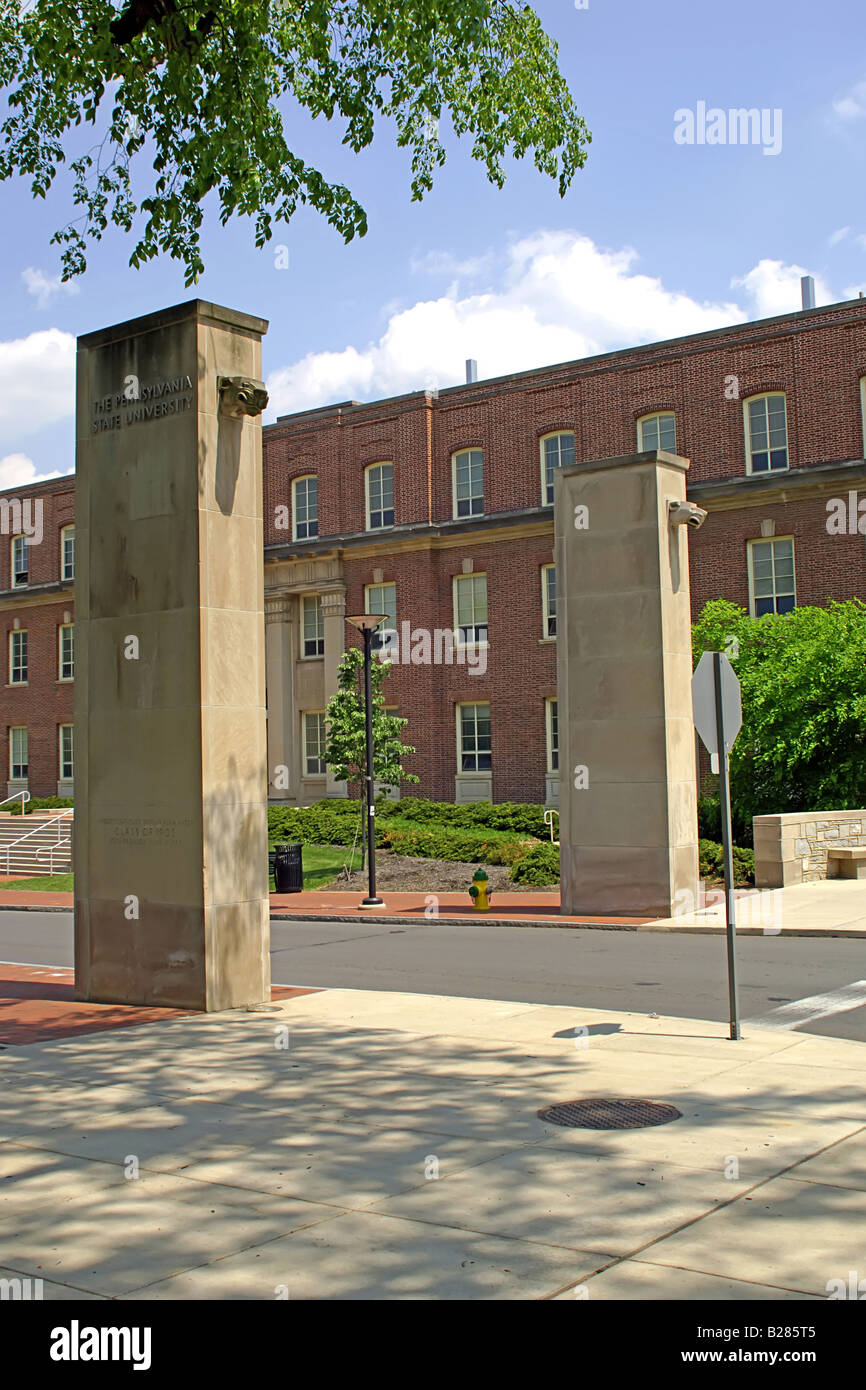 The original gateway to the old campus of Penn State University Stock ...
