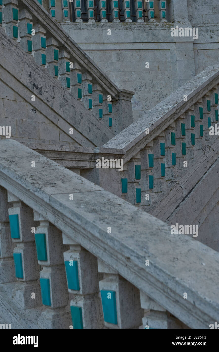 Blue ceramic detail on balustrade Stock Photo - Alamy