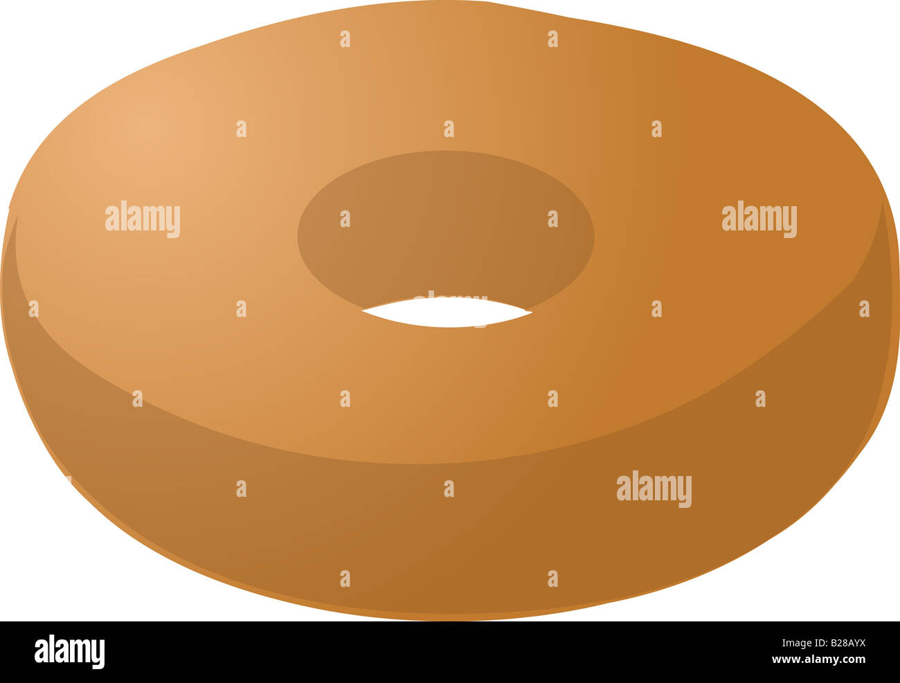 Plain donut no topping vector isometric illustration Stock Photo - Alamy