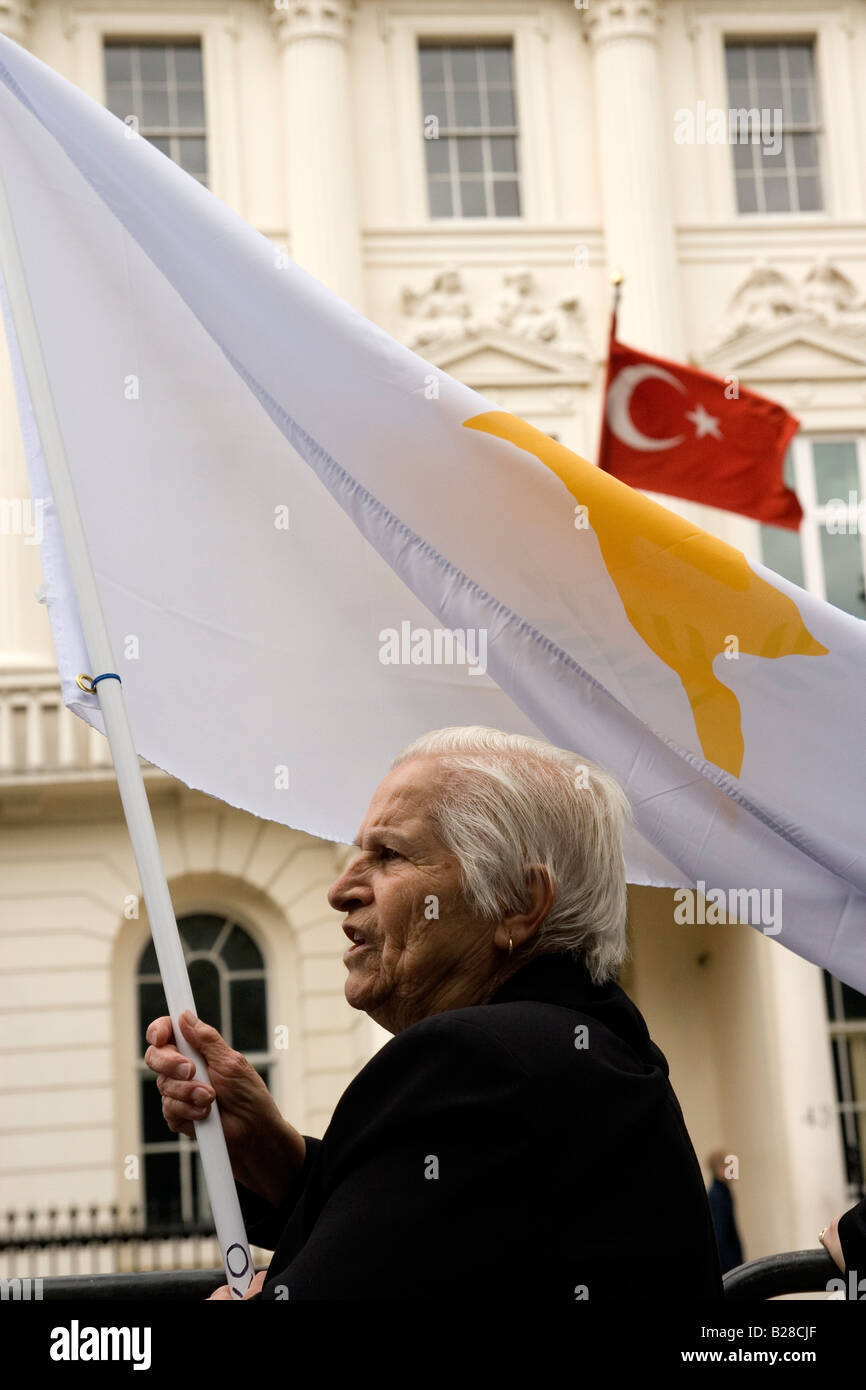 Cypriots outside Turkish Embassy in Belgrave Square London on 34th ...