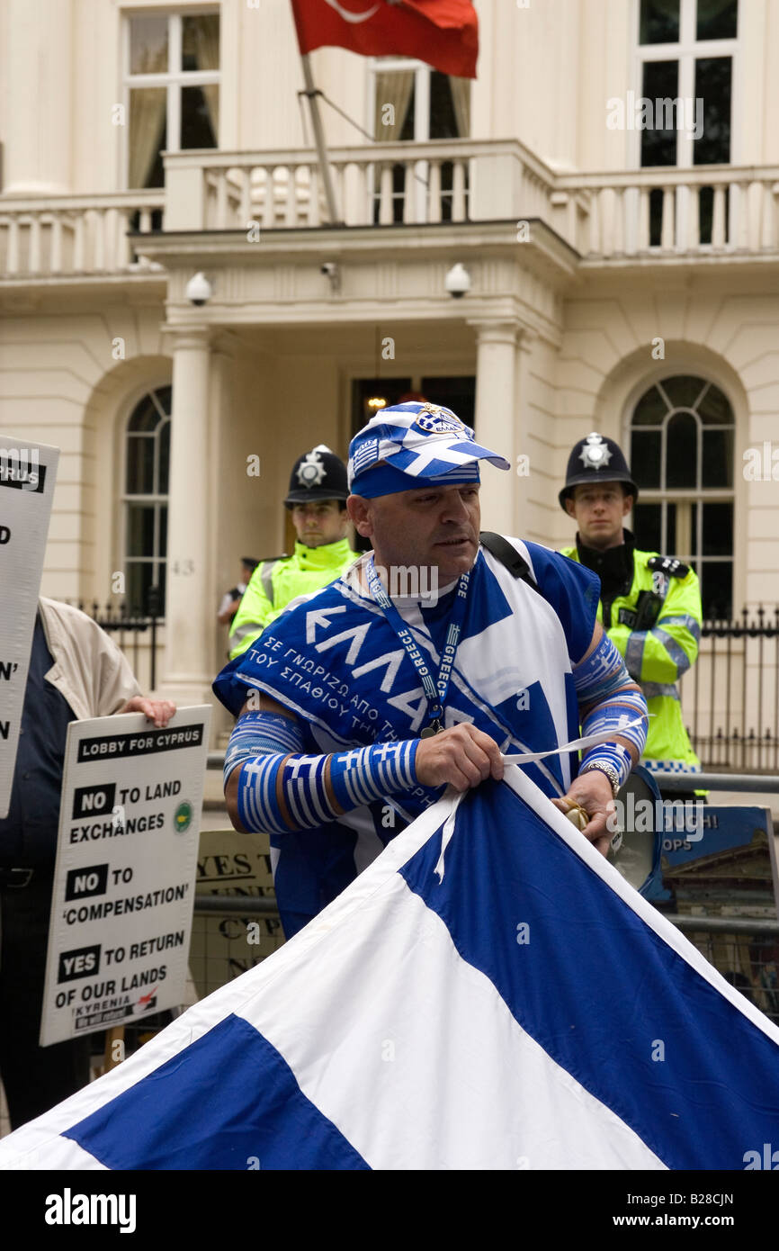 Cypriots outside Turkish Embassy in Belgave Square London on 34th ...