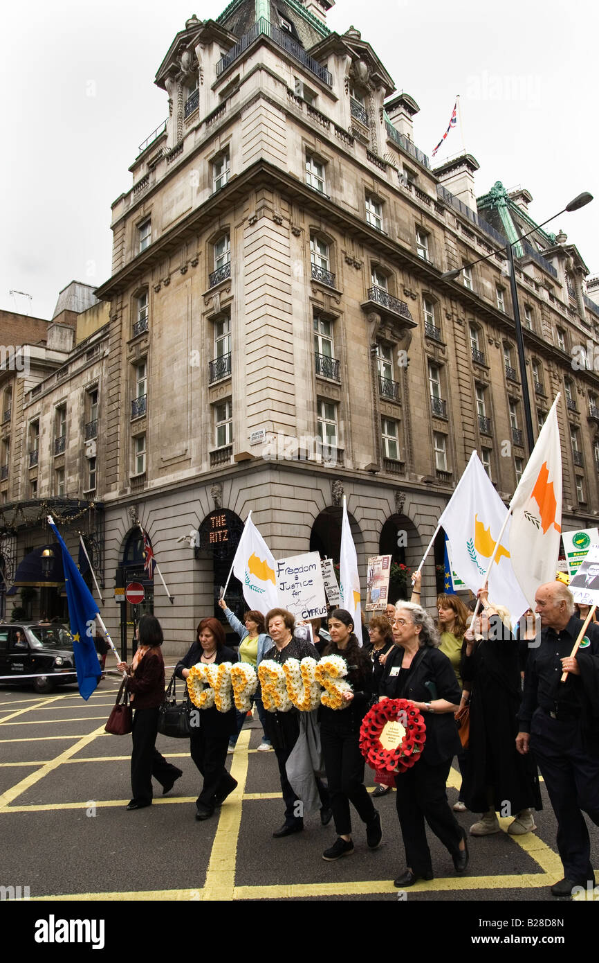 Cypriots outside Turkish Embassy in Belgrave Square London on 34th ...