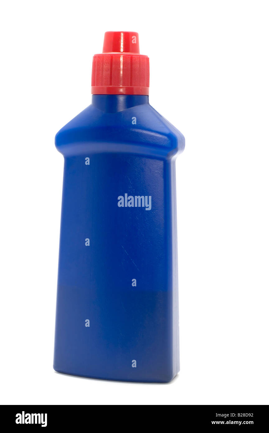 object on white kitchen utensil Blue plastic bottle Stock Photo - Alamy
