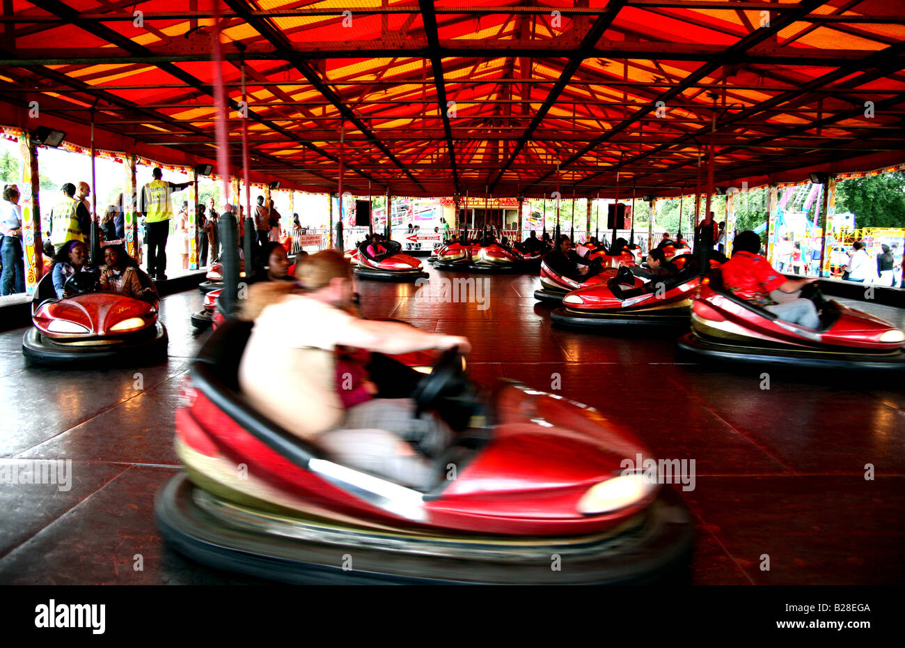 Dodgems in action at London funfair Stock Photo - Alamy