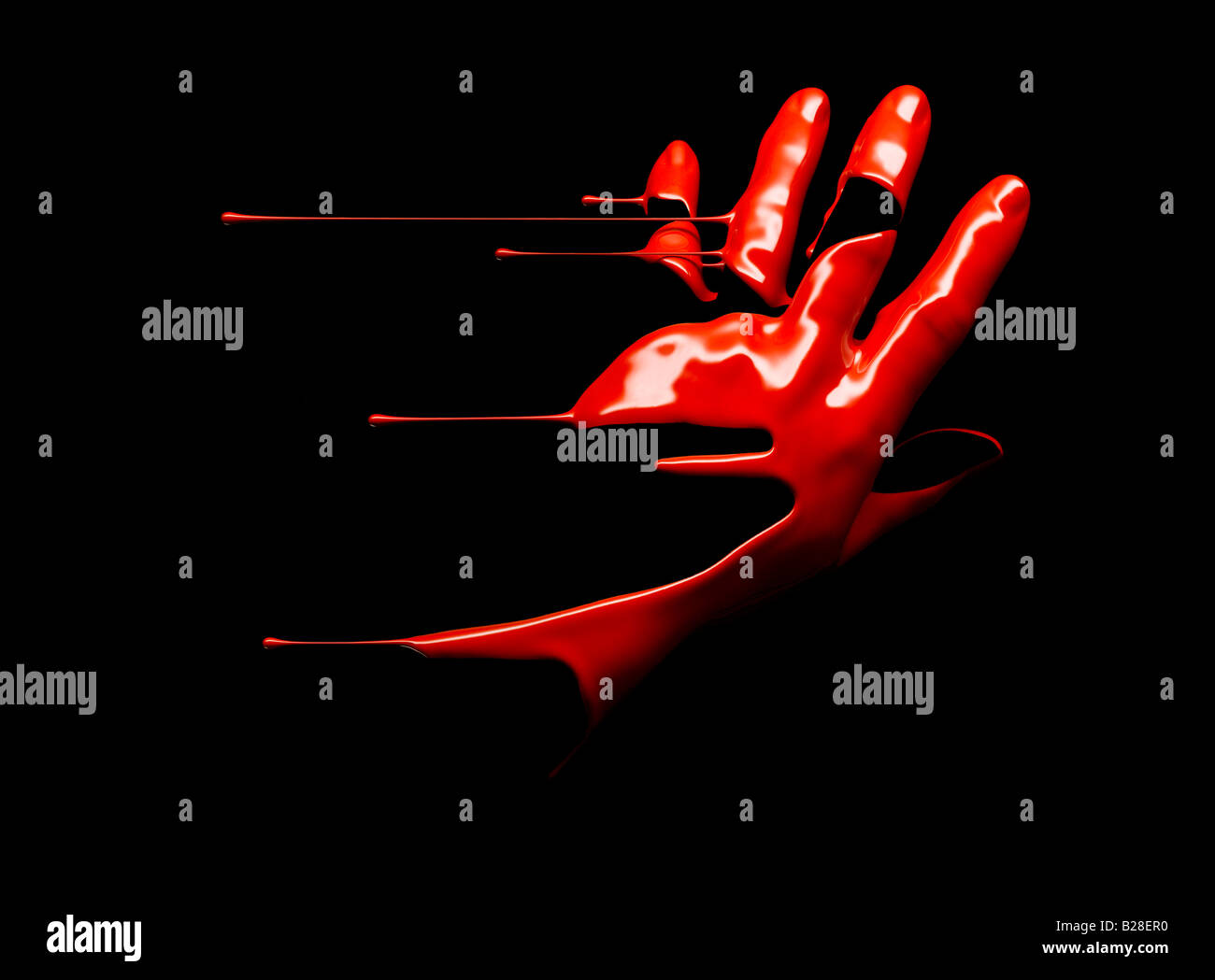 A red liquid hand Stock Photo - Alamy