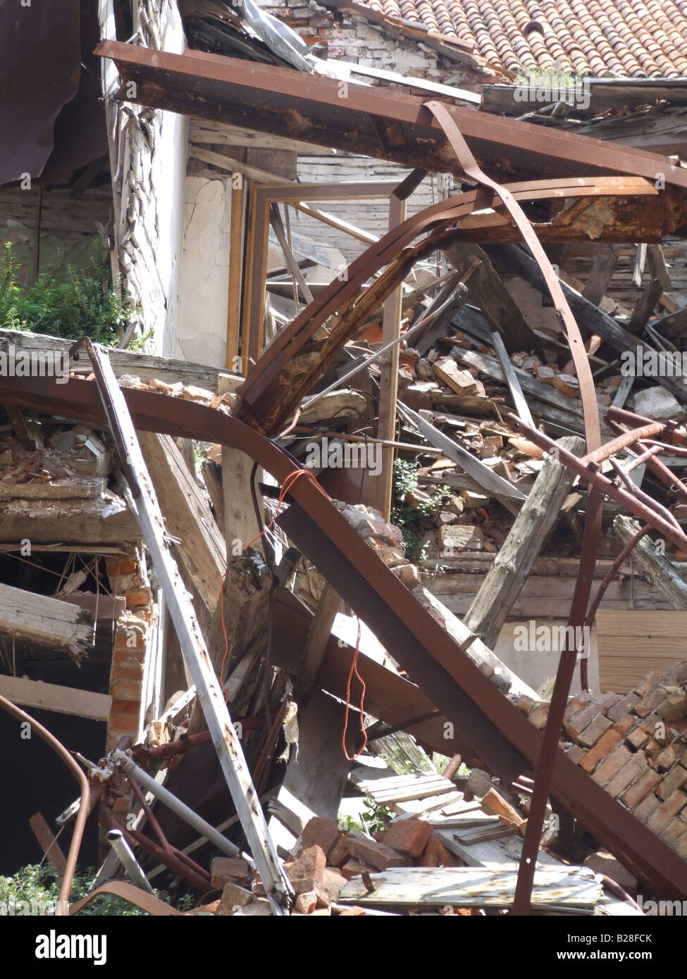 detail of damaged derelict building in italy Stock Photo - Alamy