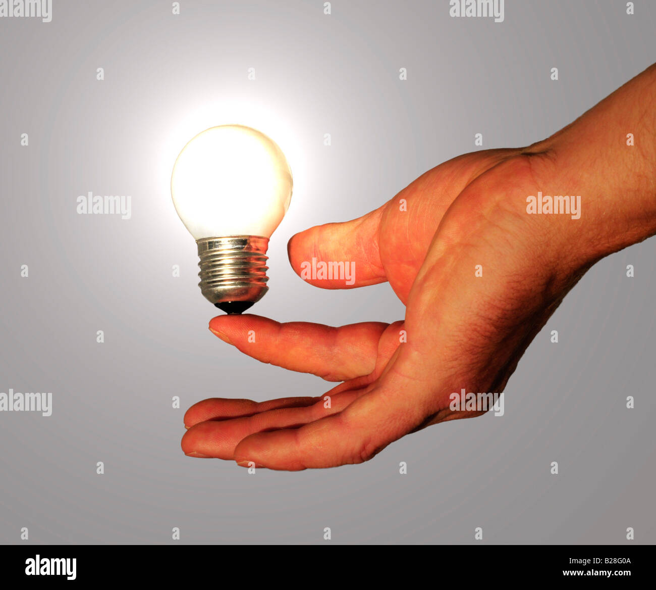 lightbulb powered by human Stock Photo - Alamy