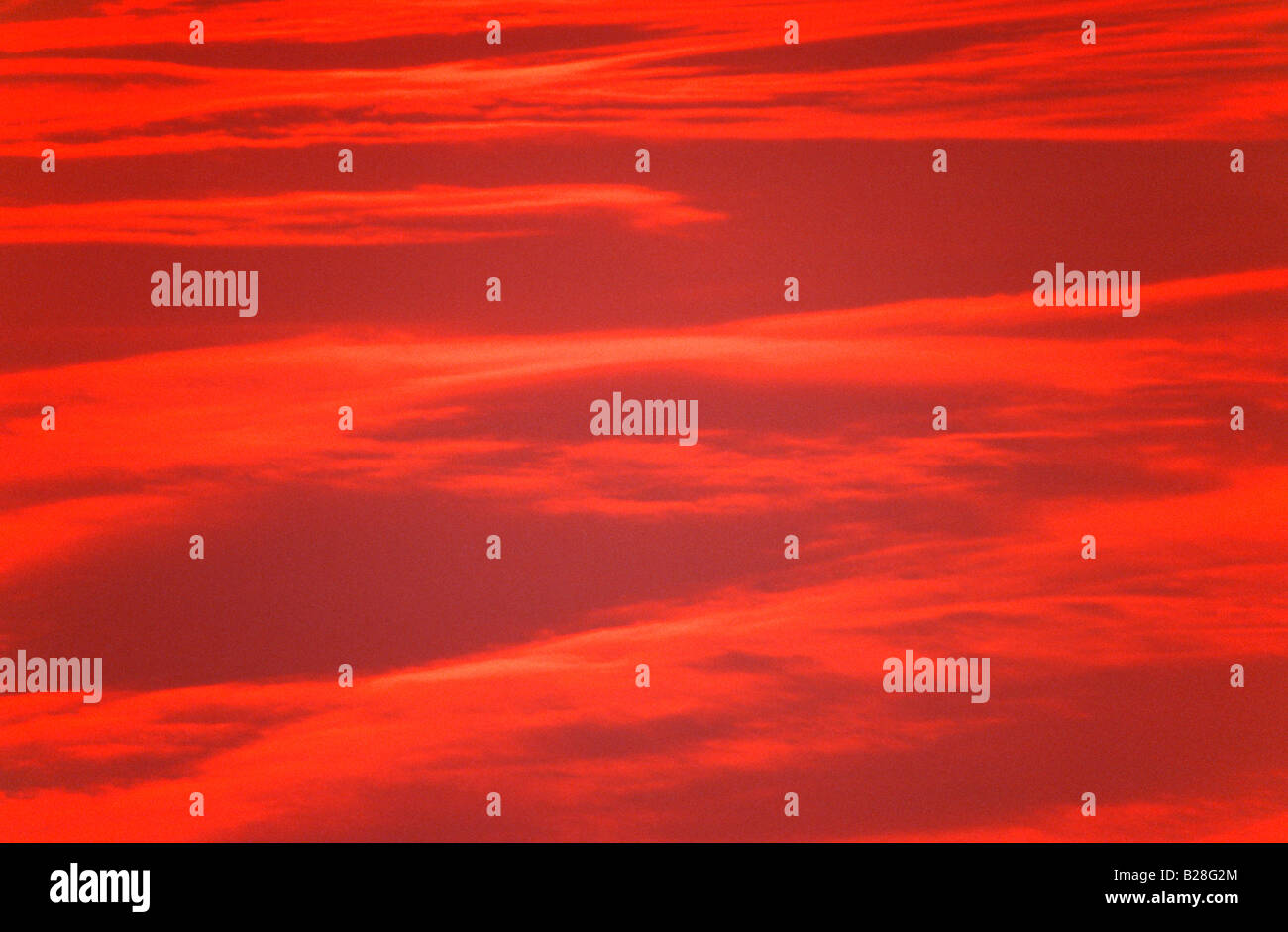 Aerial photograph of a real life naturally red sky showing layered ...