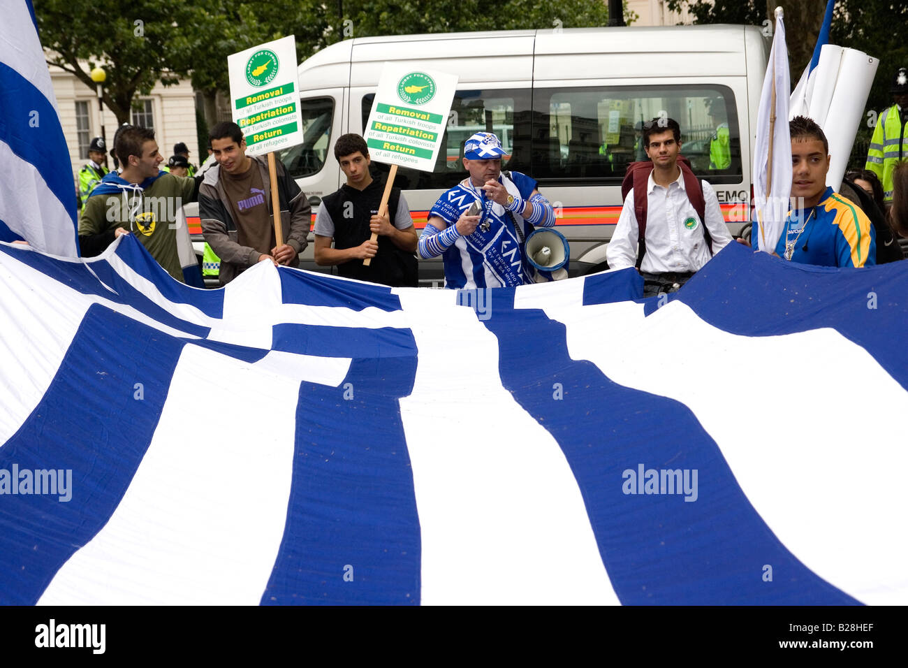 Cypriots outside Turkish Embassy in Belgrave Square London on 34th ...