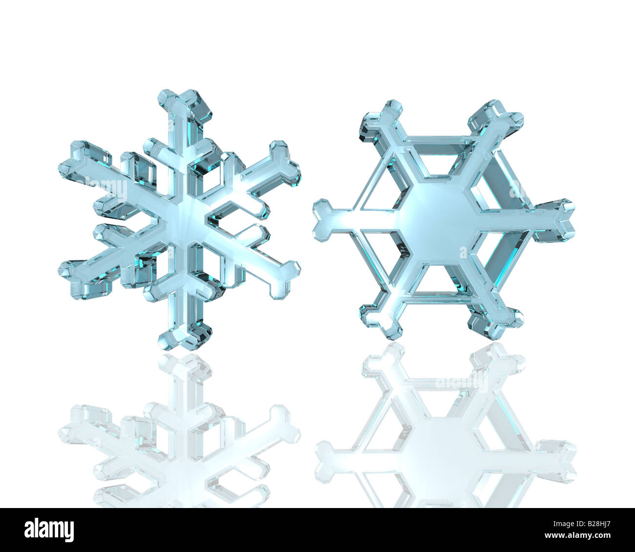 3D render of glass snowflakes Stock Photo - Alamy