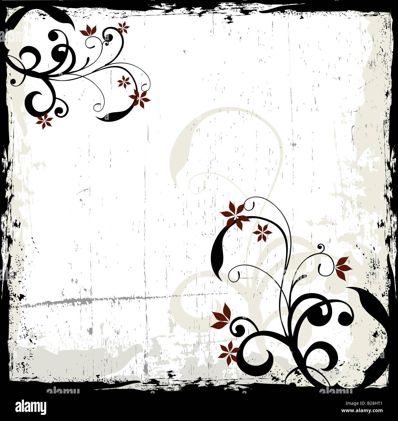 illustration drawing of floral background Stock Photo - Alamy