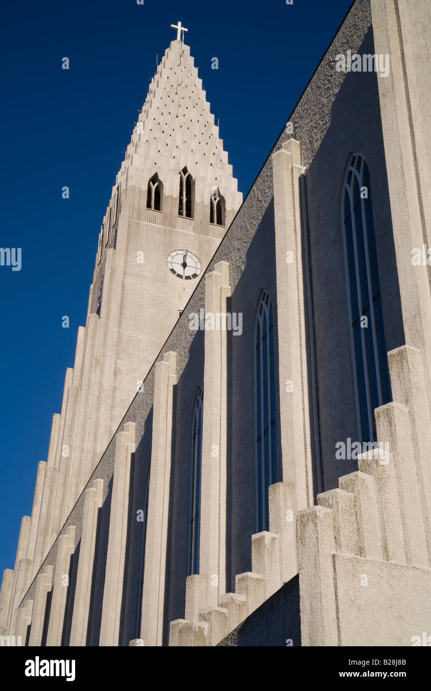 Church of Hallgrimur, the largest church in Iceland. A modern design ...