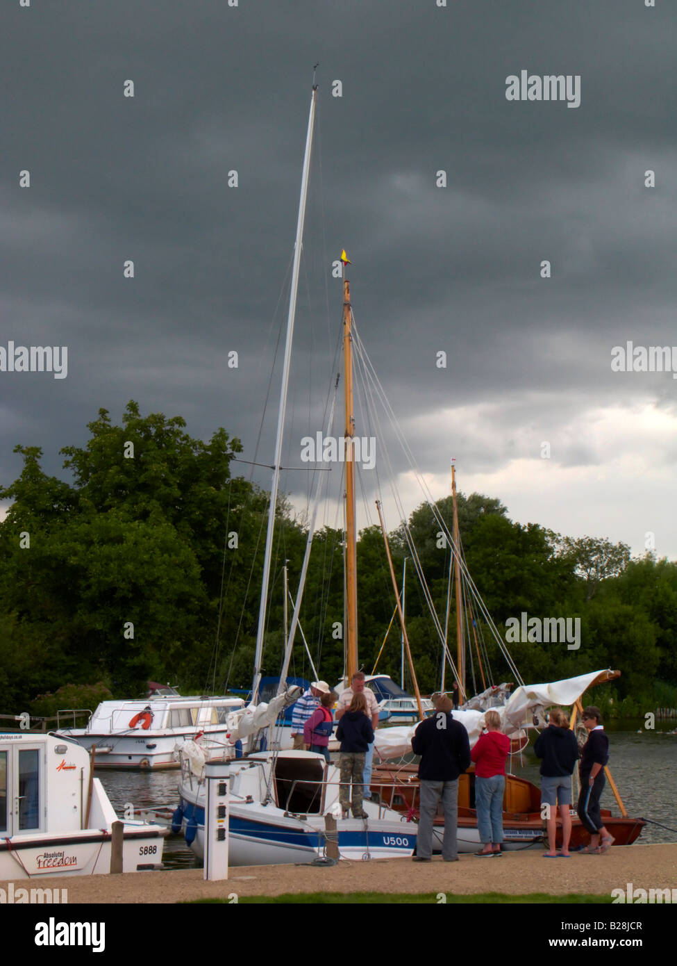 Ranworth Staithe on Malthouse Broad in the Norfolk Broads Stock Photo ...
