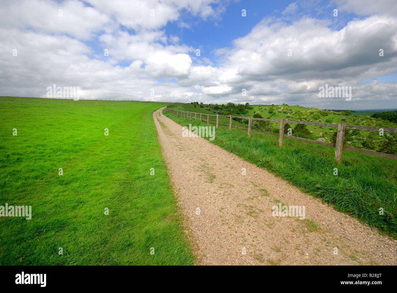Country path leading to horizon near Kingsclere Hampshire England UK ...