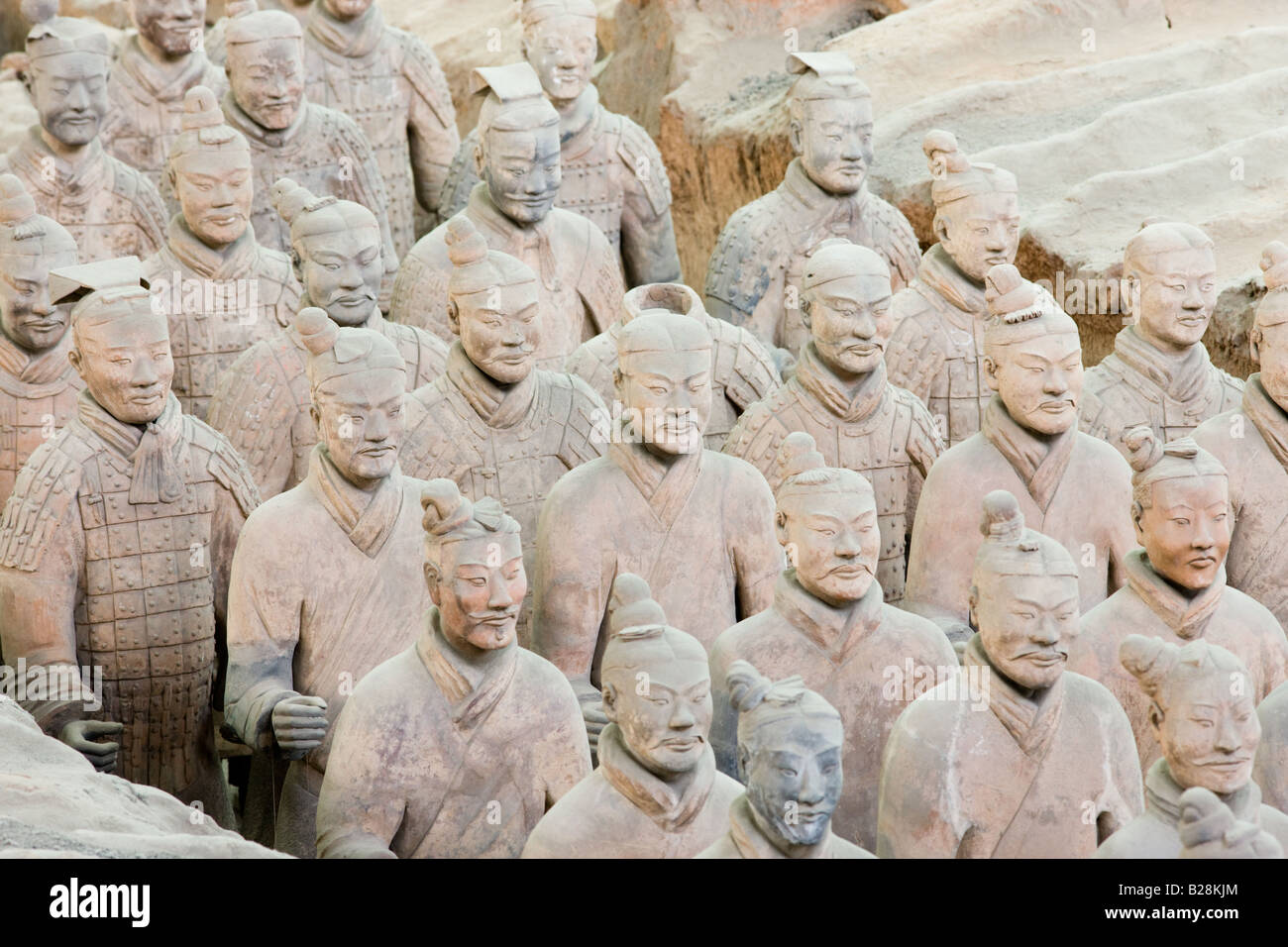 Infantry men figures in Pit 1 at Qin Museum exhibition halls of ...