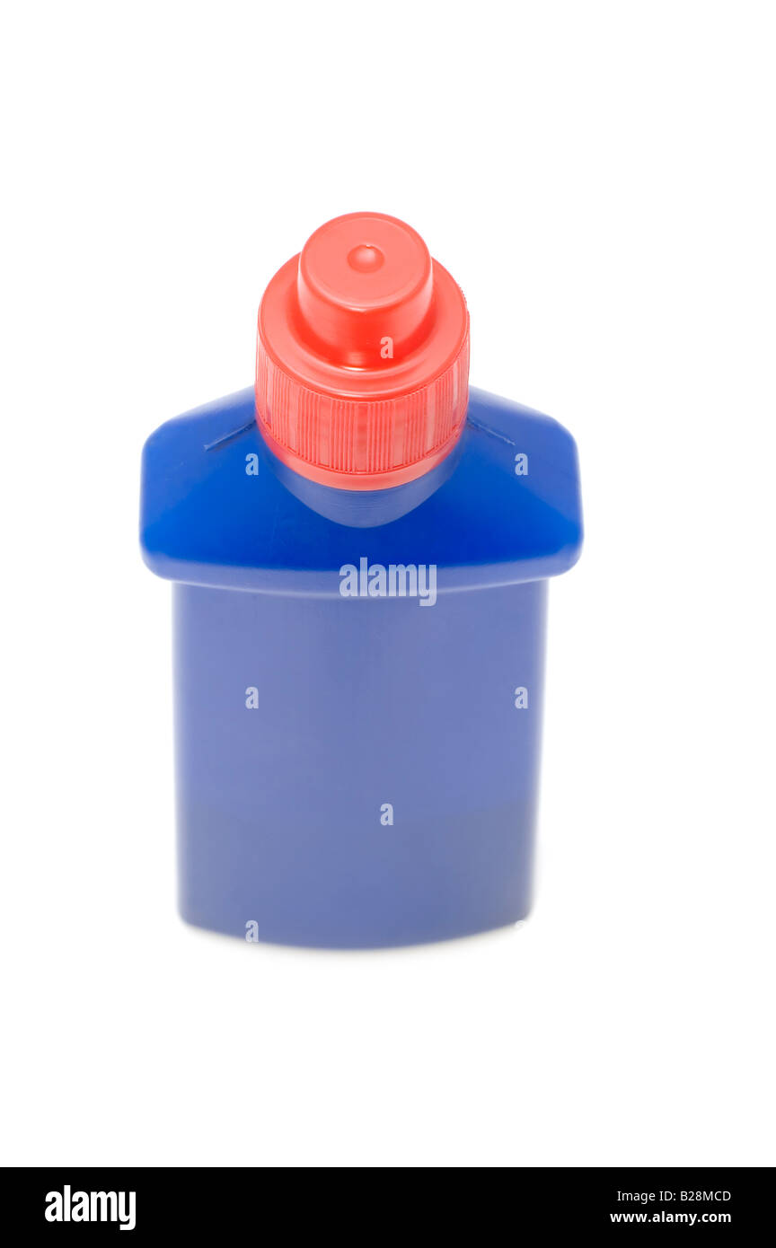object on white kitchen utensil Blue plastic bottle Stock Photo - Alamy