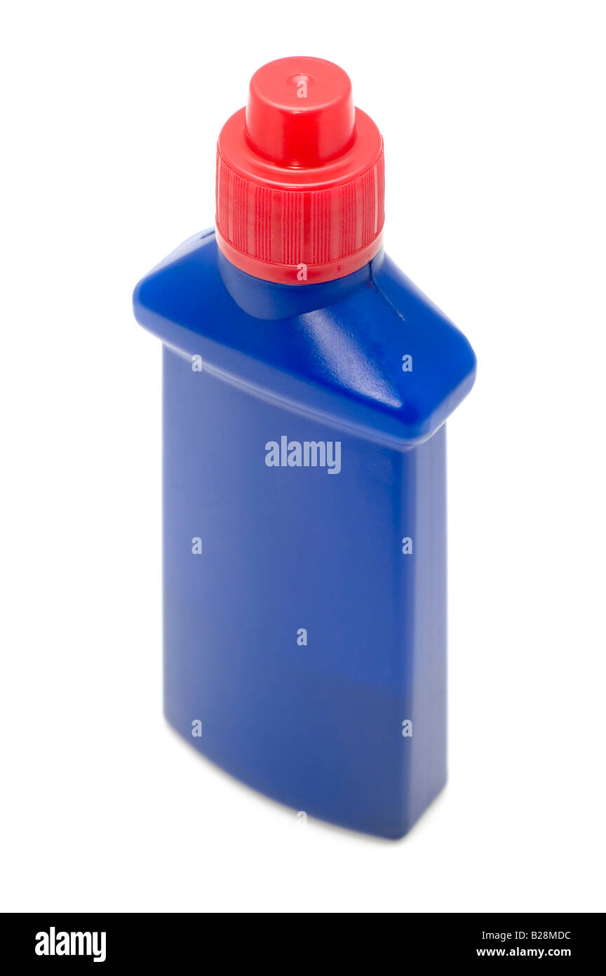 object on white kitchen utensil Blue plastic bottle Stock Photo - Alamy