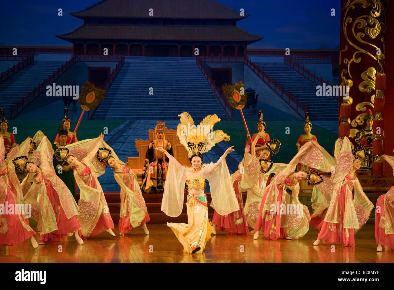 Dancers performing in the Tang Dance Show Shaanxi Grand Opera House ...