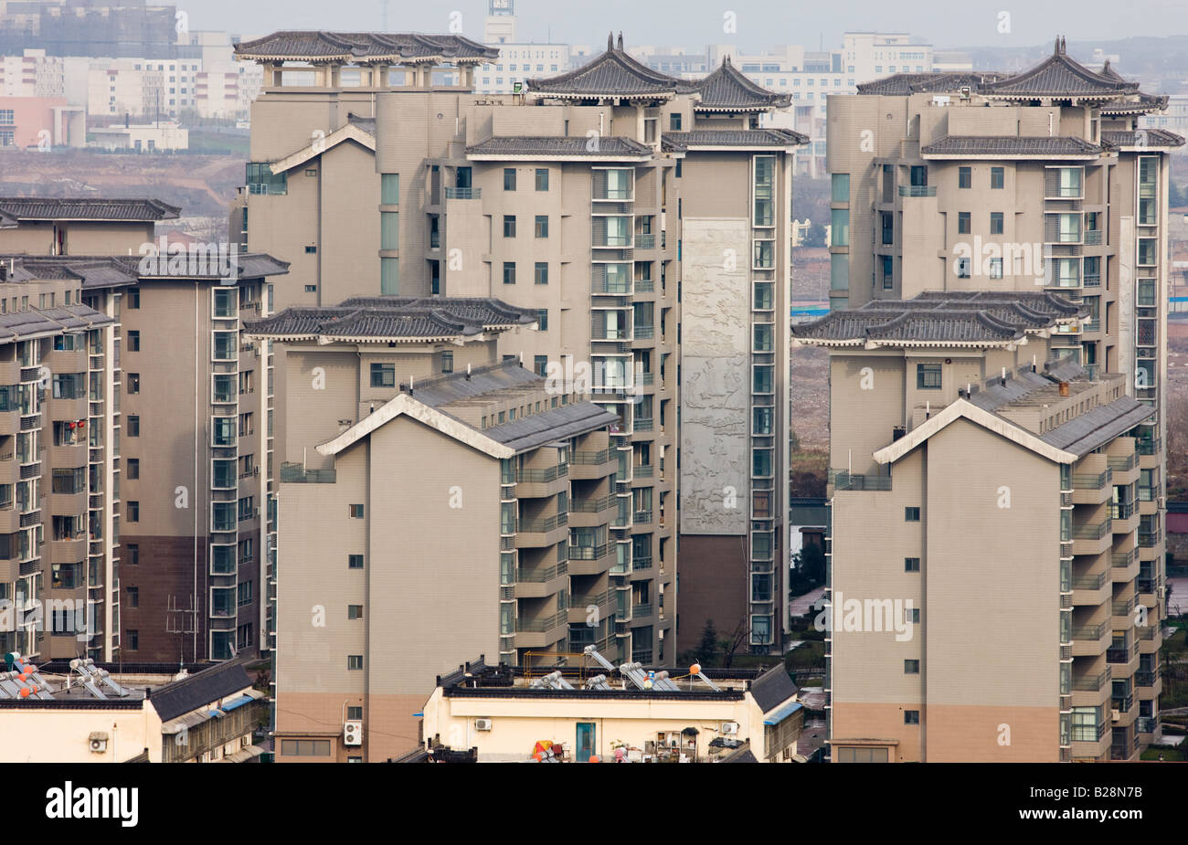 City skyline with high rise apartment blocks hi-res stock photography ...