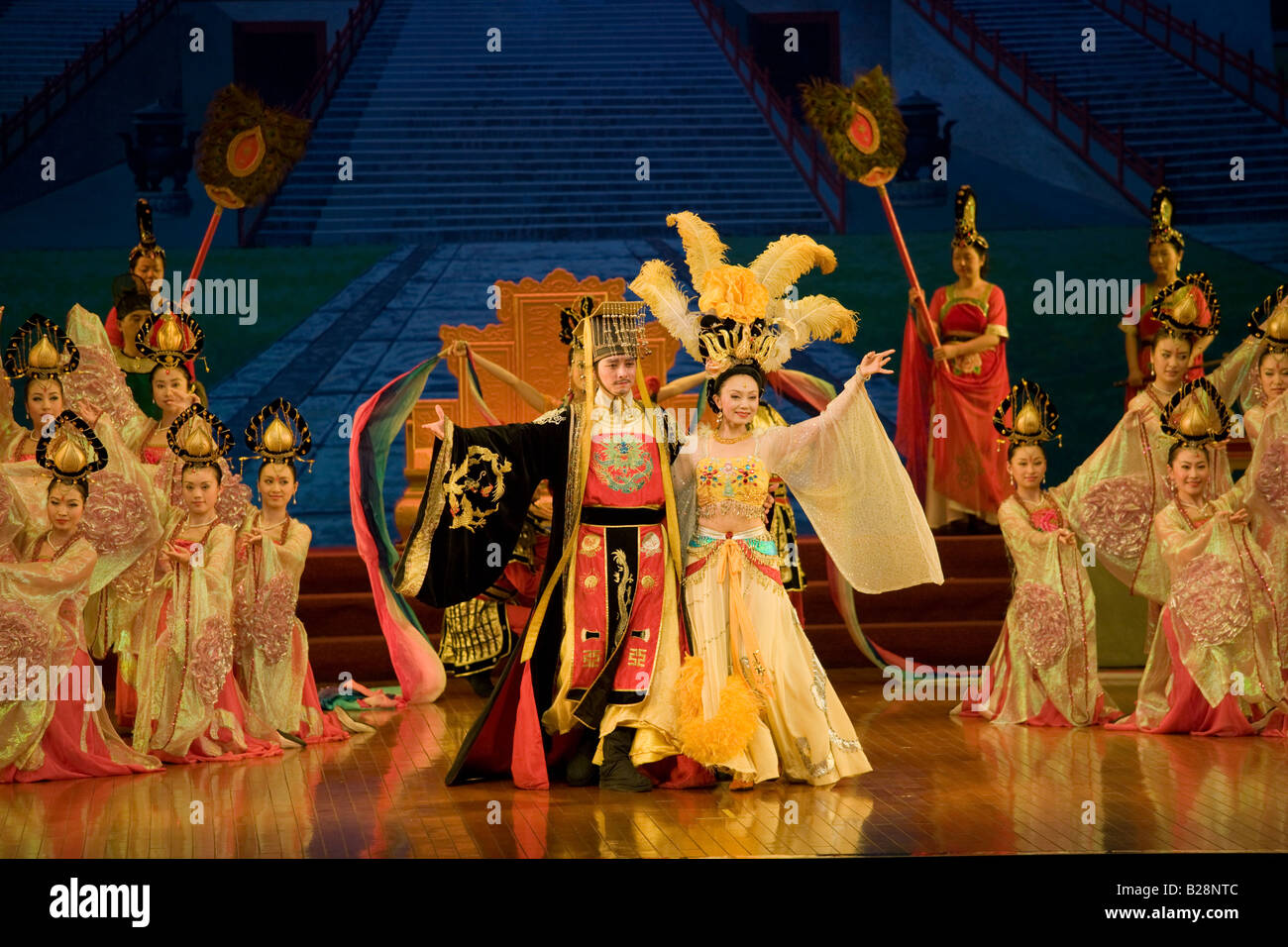 Dancers performing in the Tang Dance Show Shaanxi Grand Opera House ...