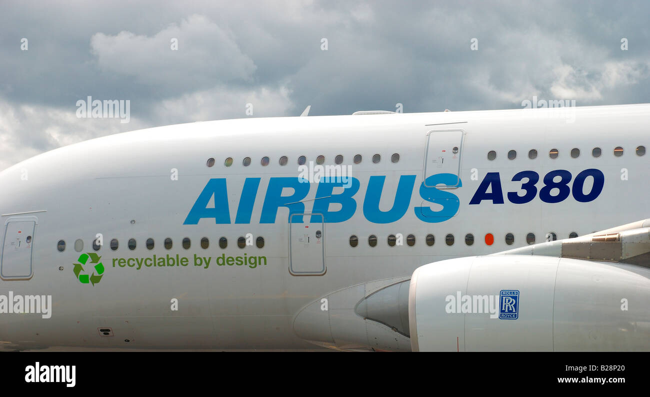 airbus A380 graphics/logos on side of aircraft Stock Photo - Alamy