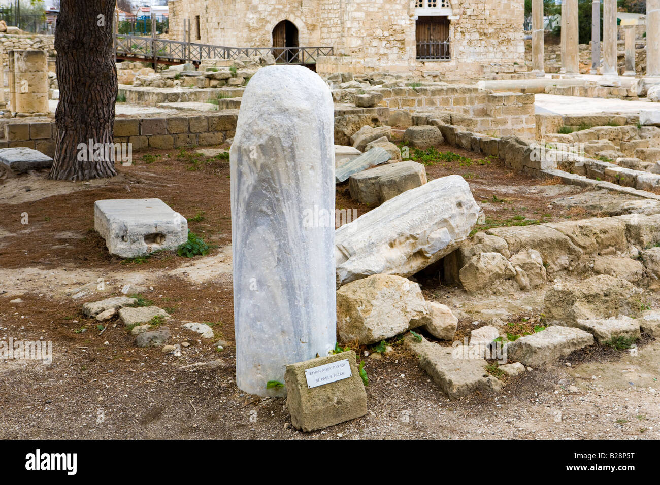 St Paul's Pillar beside the Agia Kyriaki Chrysopolitissa Church at Kato ...