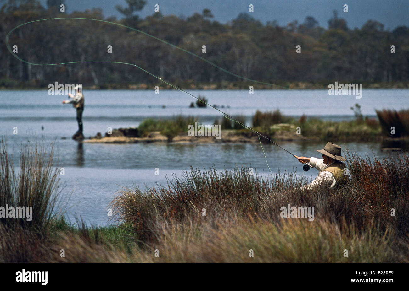 Fly fishing Tasmania Australia Stock Photo - Alamy