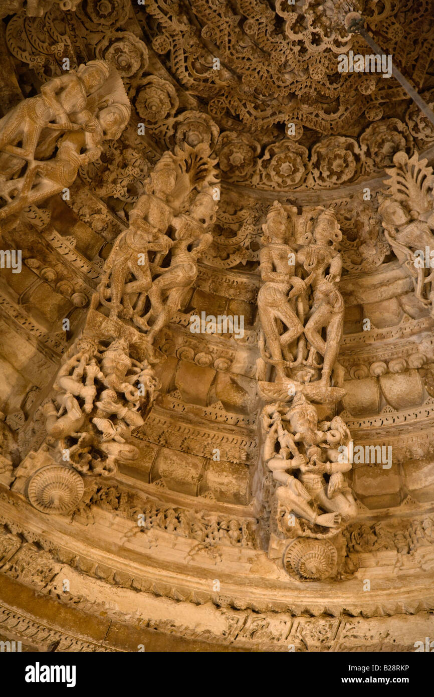 The carved sandstone DOME CEILING of the CHANDRAPRABHU JAIN TEMPLE ...